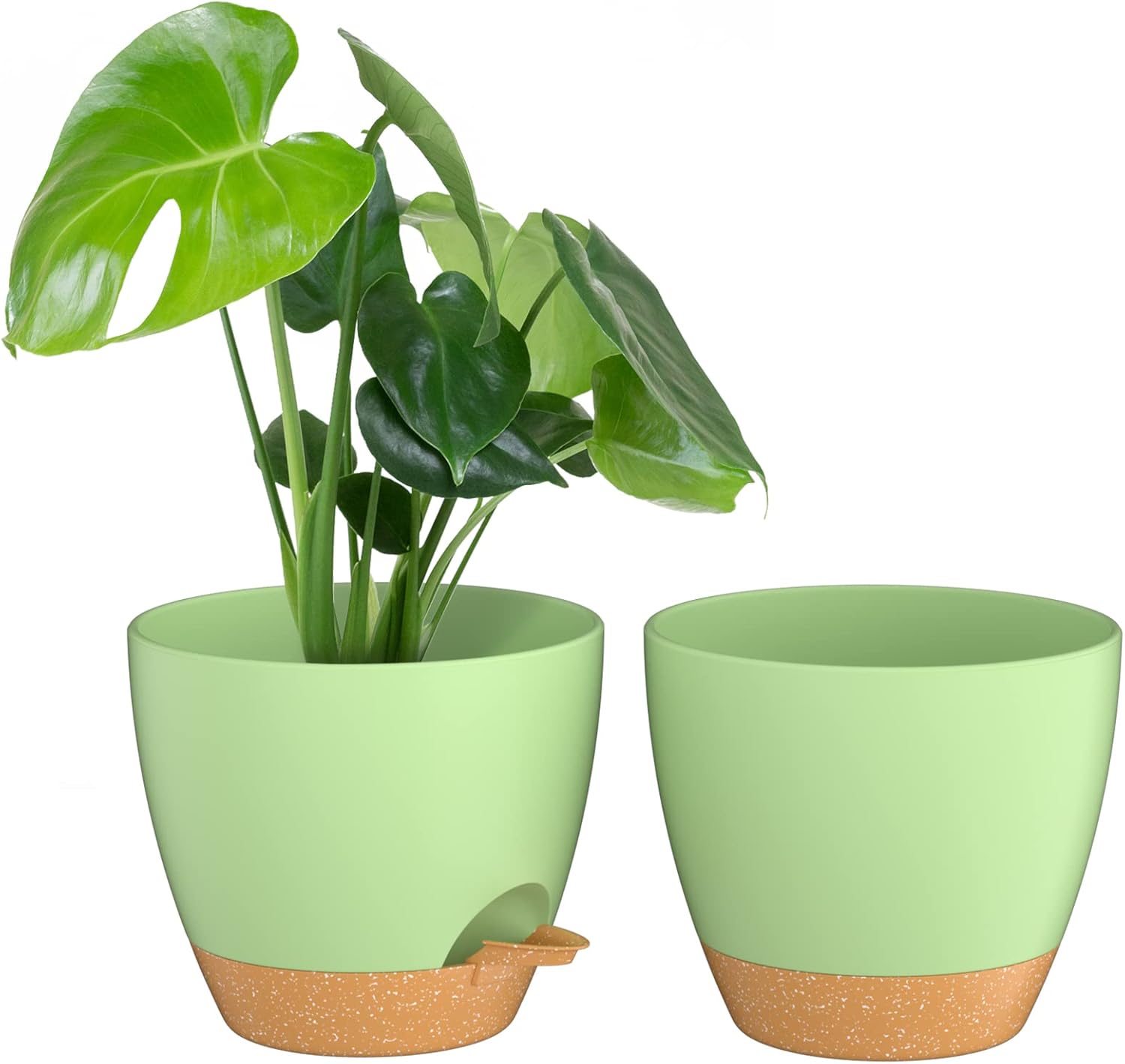 Amazon.com : ZMTECH 2 Pack 8 Inch Plant Pots with Watering Lip Self ...