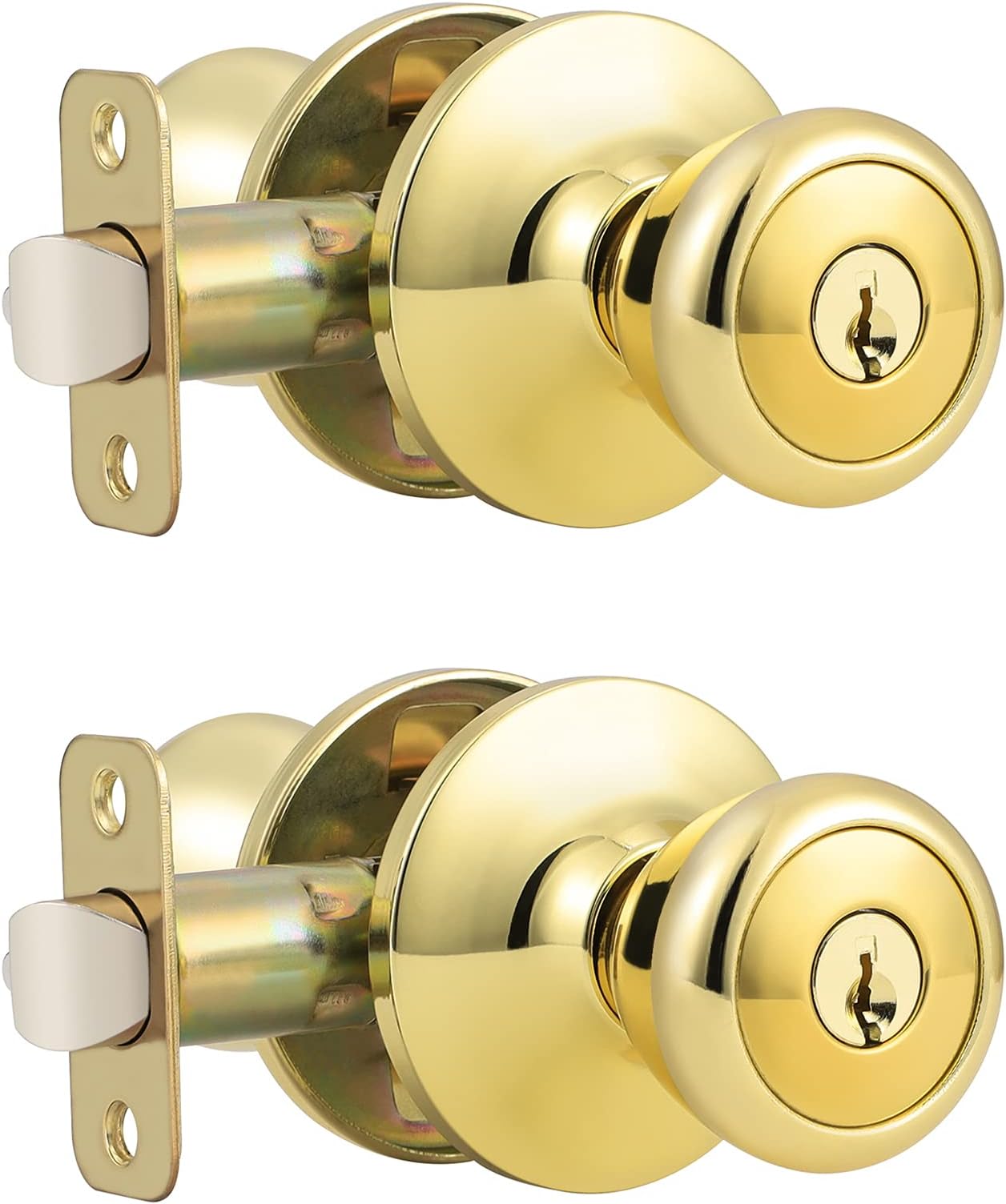 Kwikset Tylo Entry Door Knob with Lock and Key, Secure Keyed Handle ...