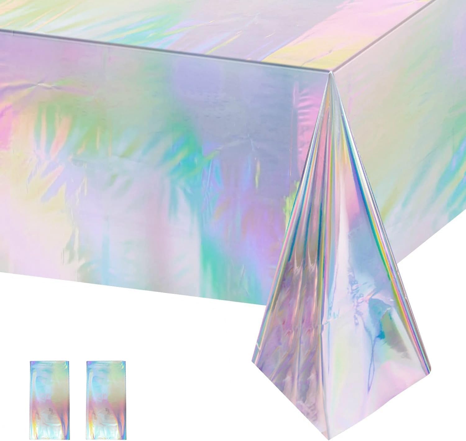 Amazon.com: yxmts 2 Packs Plastic Iridescent Shiny Tablecloths ...