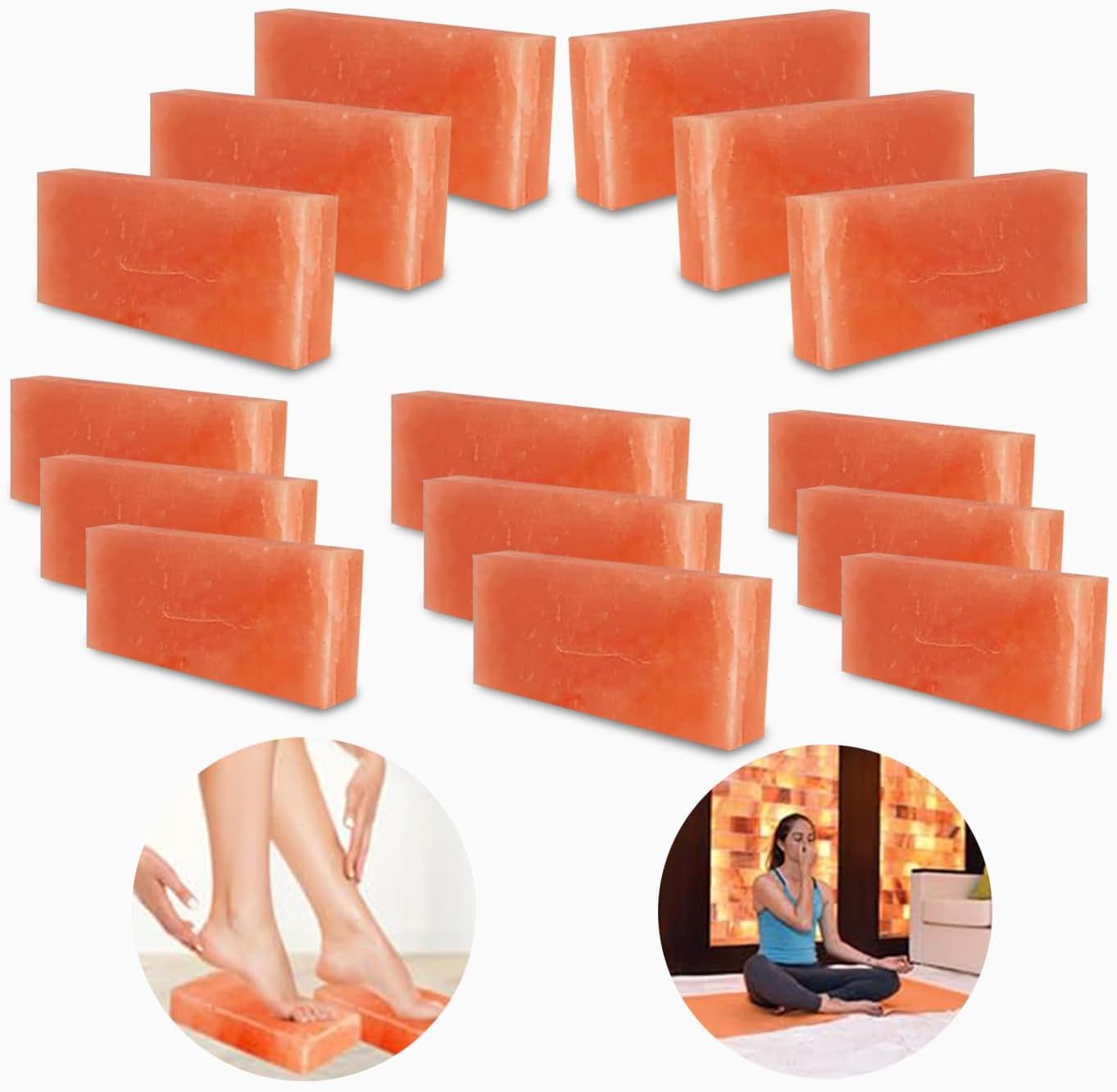Himalayan Pink Salt Tiles 8”x4”x1” for Sauna and Spa- Pack of 100 Salt ...