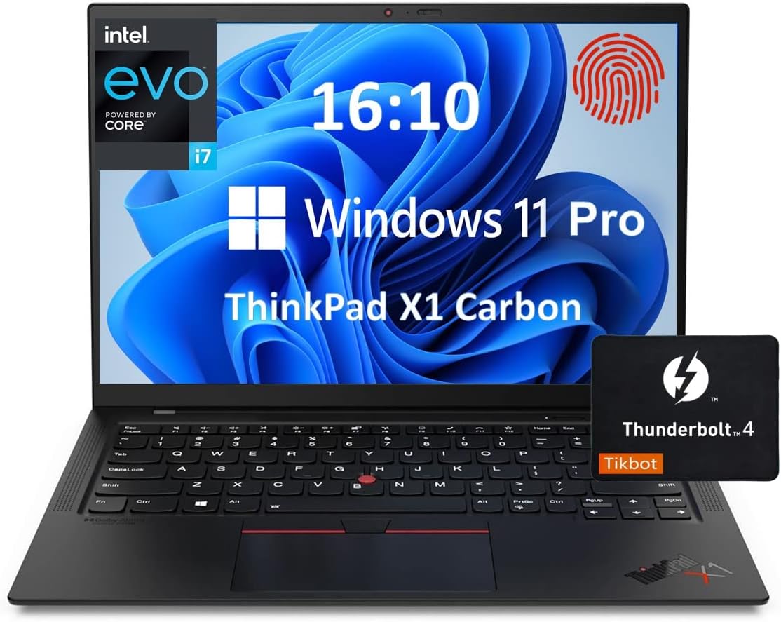 Amazon.com: Lenovo ThinkPad X1 Carbon Gen 9 Laptop, 14.0" 1920 x 1200 ...