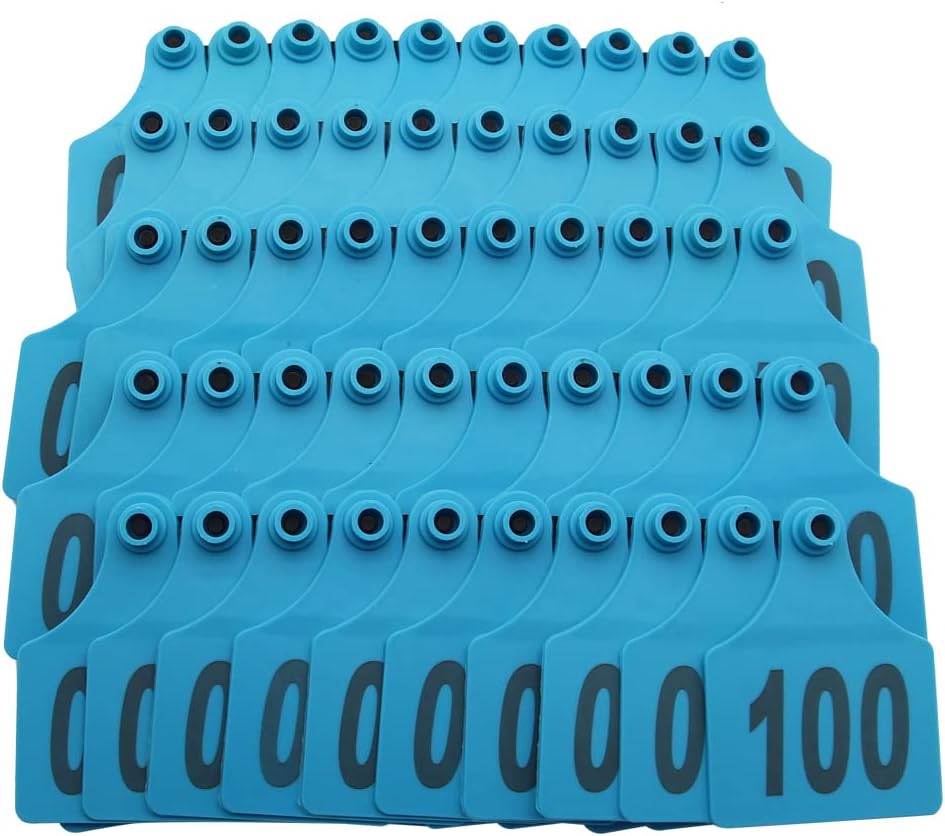 Amazon.com : 4.1x3 Oversize Cattle Ear Tags 001-100 Number TPU Large ...