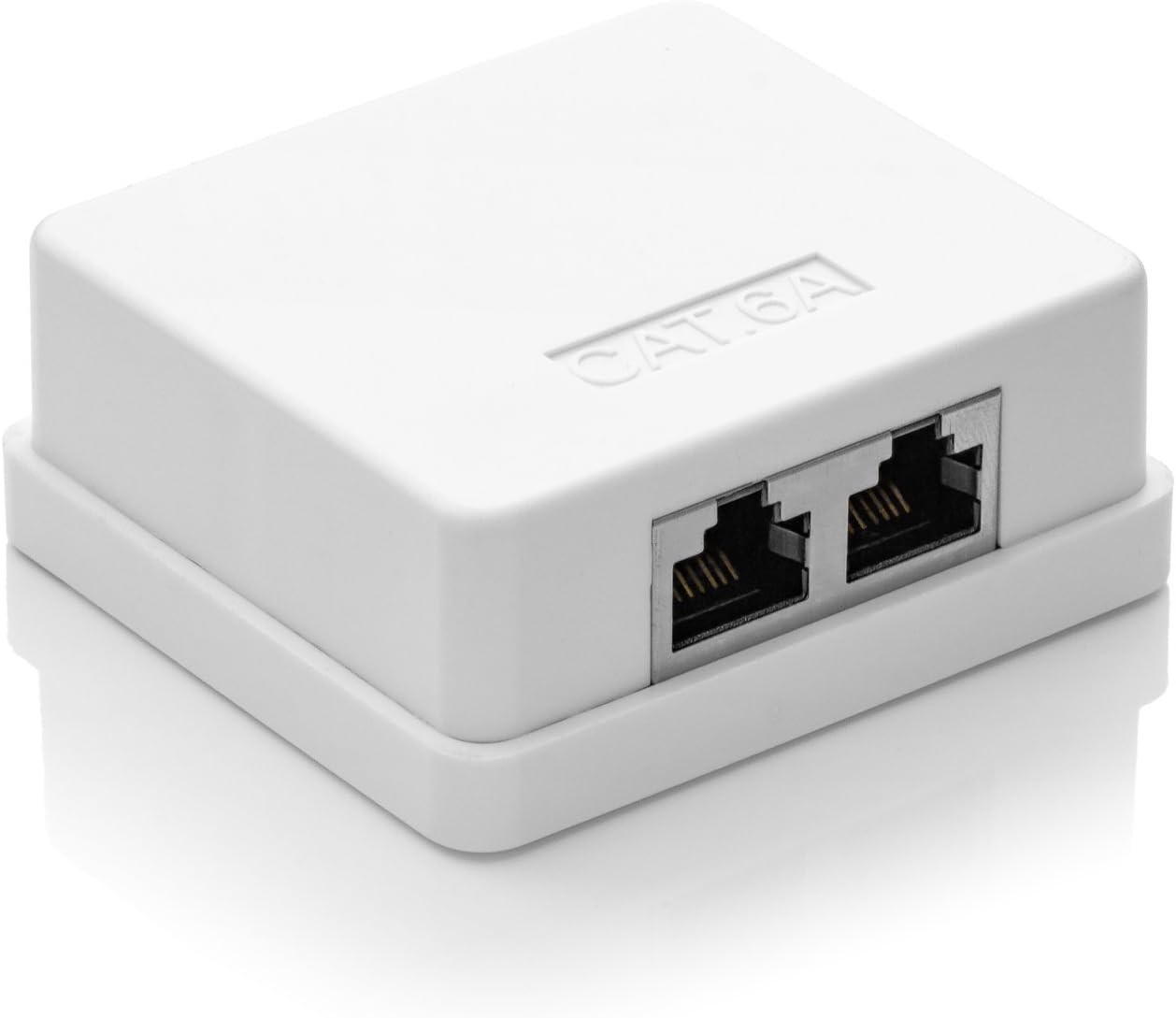 deleyCON 1x CAT 6a Netzwerkdose 2x RJ45 Buchse FTP geschirmt Aufputz ...