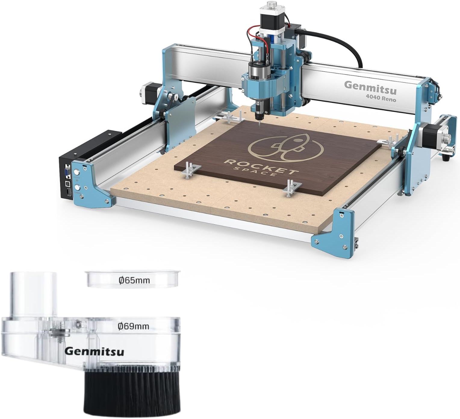 Genmitsu 4040 Reno CNC Router Milling Machine + 65mm & 69mm CNC Dust ...