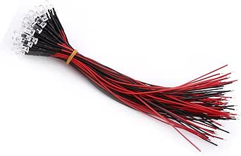 Amazon.com: 50pcs 2V LED Lights Emitting Diodes, DC 9-12V 3mm 5mm 10mm ...