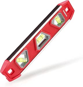 WORKPRO Magnetic Level 23cm, Mini Spirit Level Magnetic Torpedo Level ...
