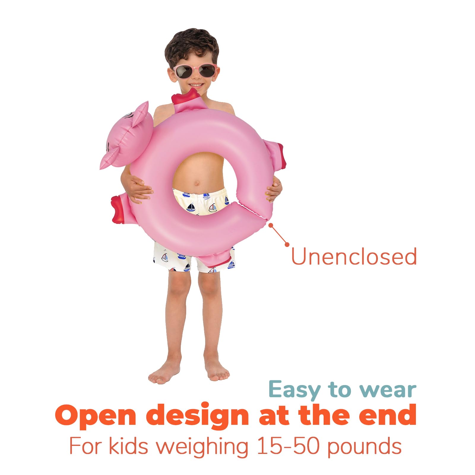 Snapklik.com : HOHQB Pig Split Ring Floatie Kids Pool Floats: Swim ...