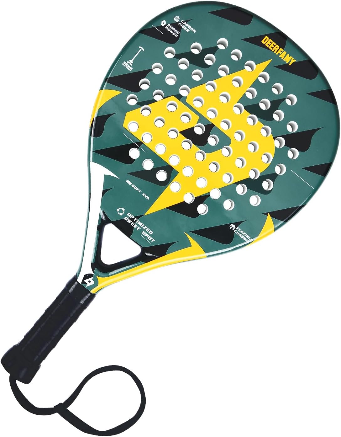 Amazon.com : DEERFAMY Padel Racket Carbon Fiber Surface with EVA Memory ...