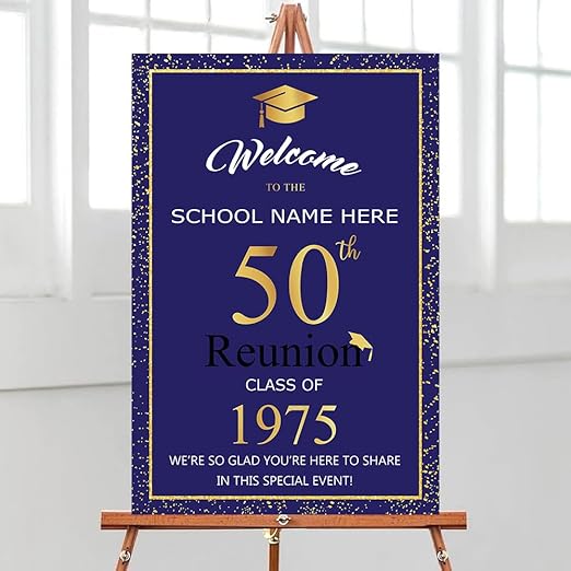 Amazon.com : Personalized Class Reunion Welcome Sign, High School ...