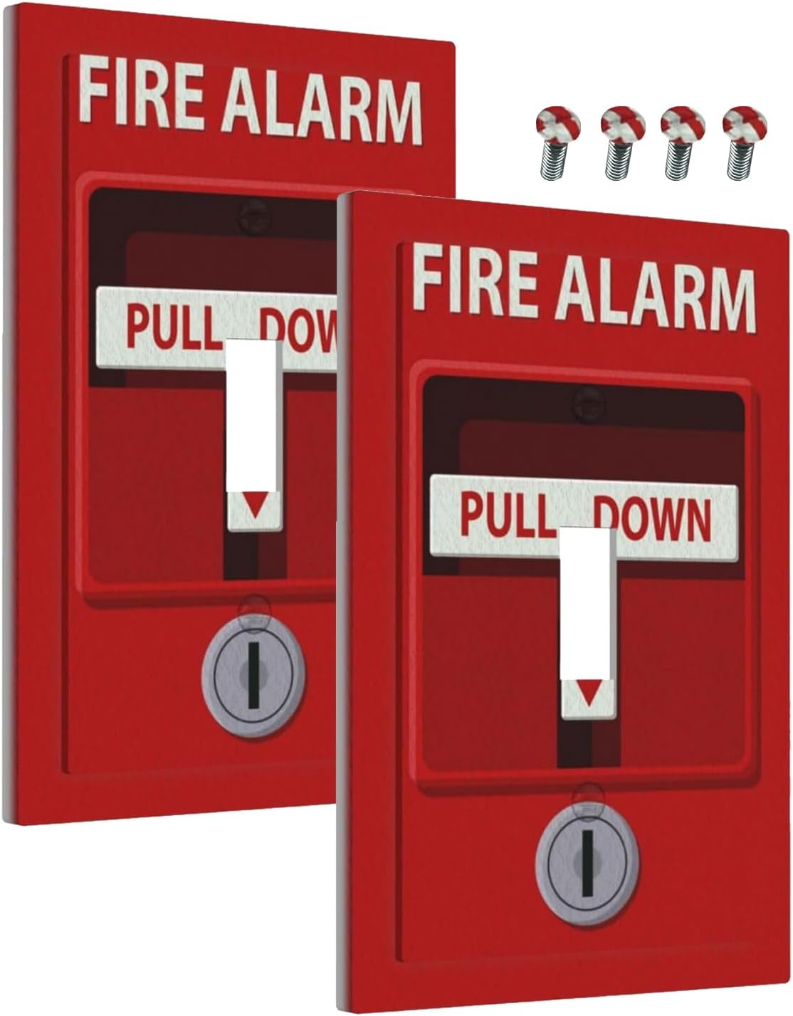 WMHUSU Decorative Light Switch Plate Covers Red Fire Alarm Print ...