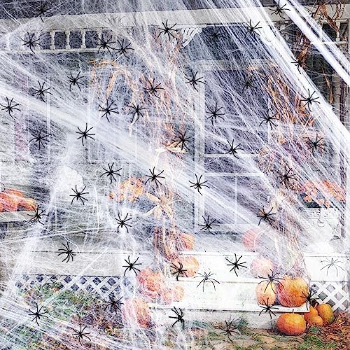 Halloween Deko,60g Dehnbare Halloween Spinnenweben mit 30 Stück ...