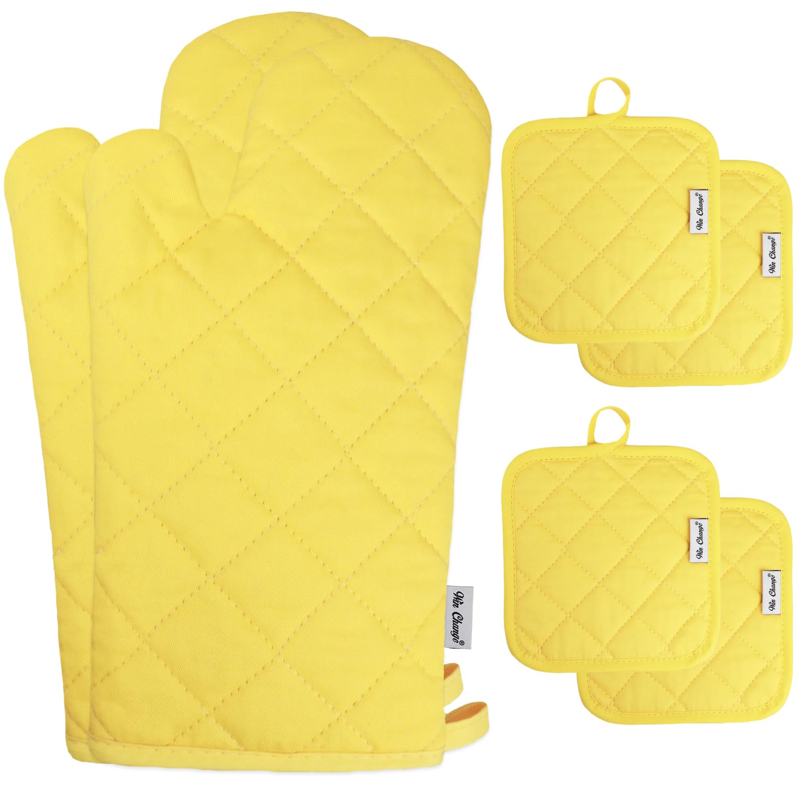 Amazon.com: Win Change Oven Mitts and Pot Holders Sets,6 Pcs Oven Mitts ...