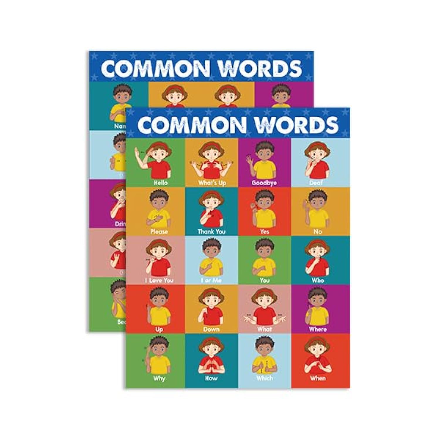 Amazon.com: 5M BOX 2 Pcs 16x20 Sign Language Poster for Classroom No ...