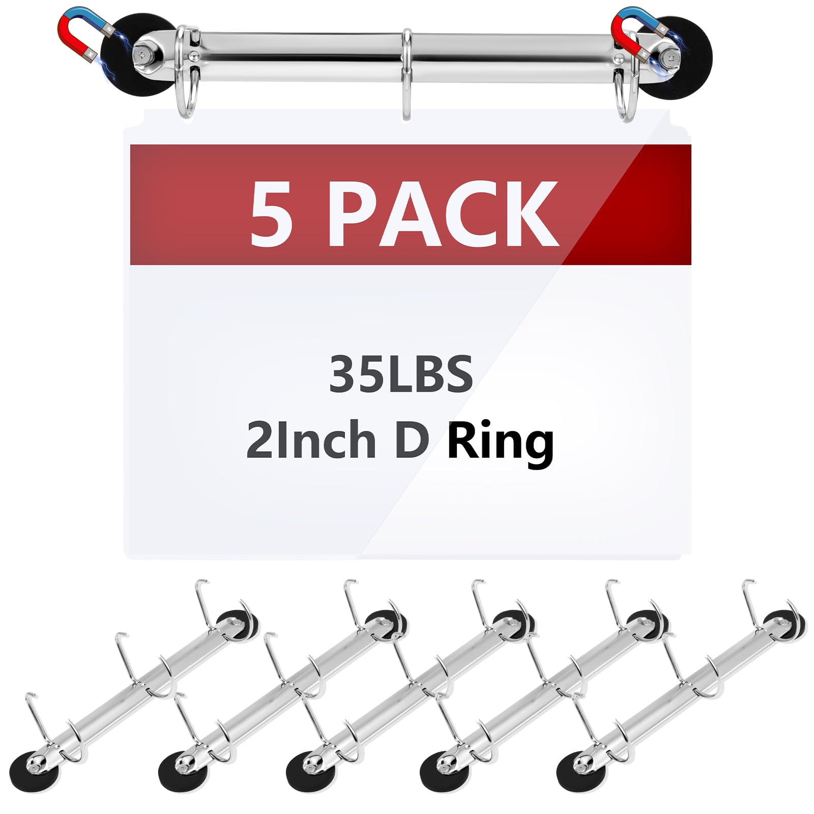 Amazon.com : 5 Pack 3 Ring Binder Mechanism 2 inch Magnetic Hanging ...