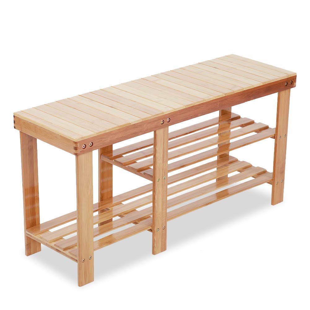 Buy Cocoarm Shoe Bench, Bamboo Shoe Stool Seat Shoe Rack Bench 2 Tier ...