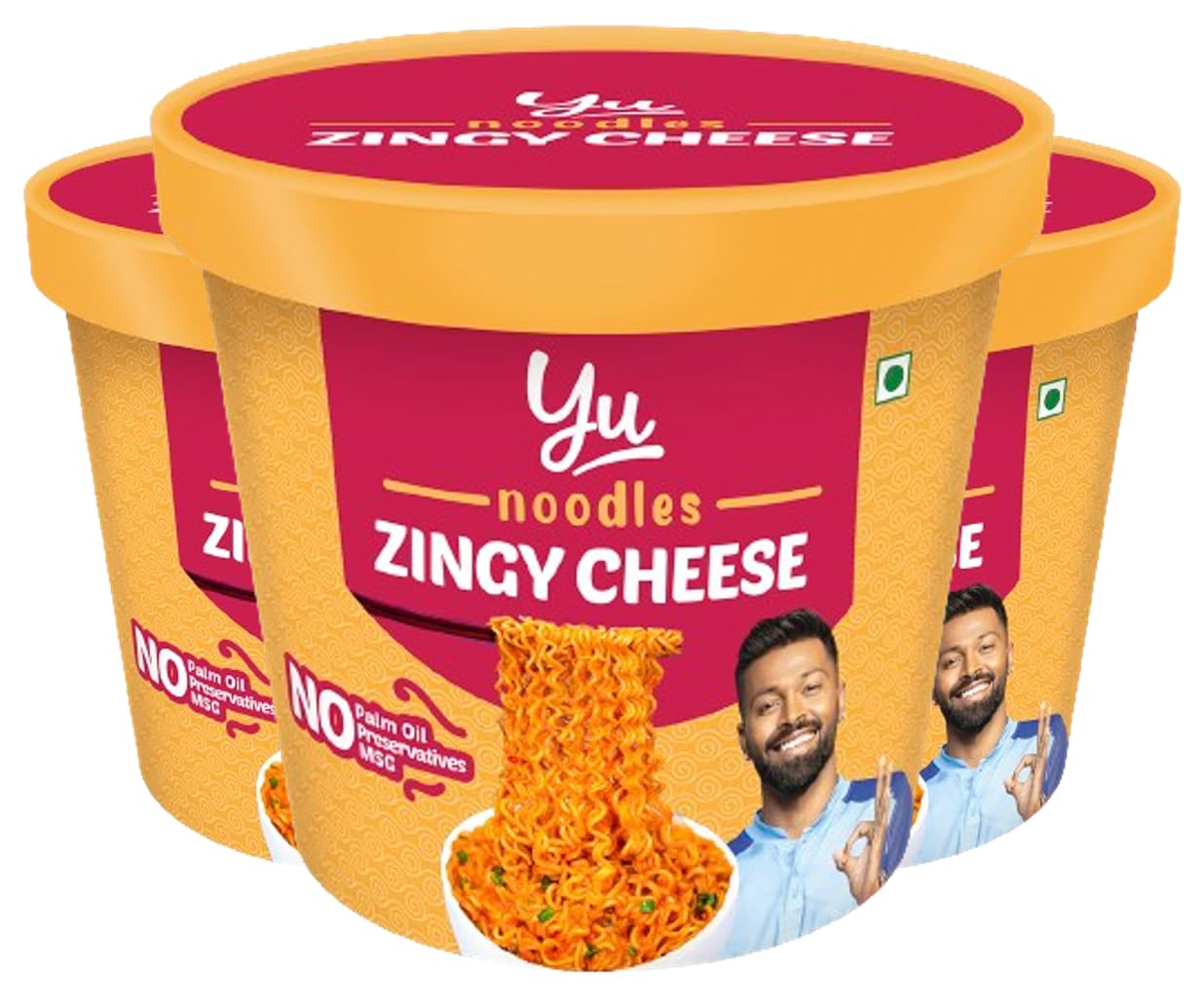 Yu Foodlabs Cup Noodles - Zingy Cheese - Saucy Noodles - Pack Of 3 ...