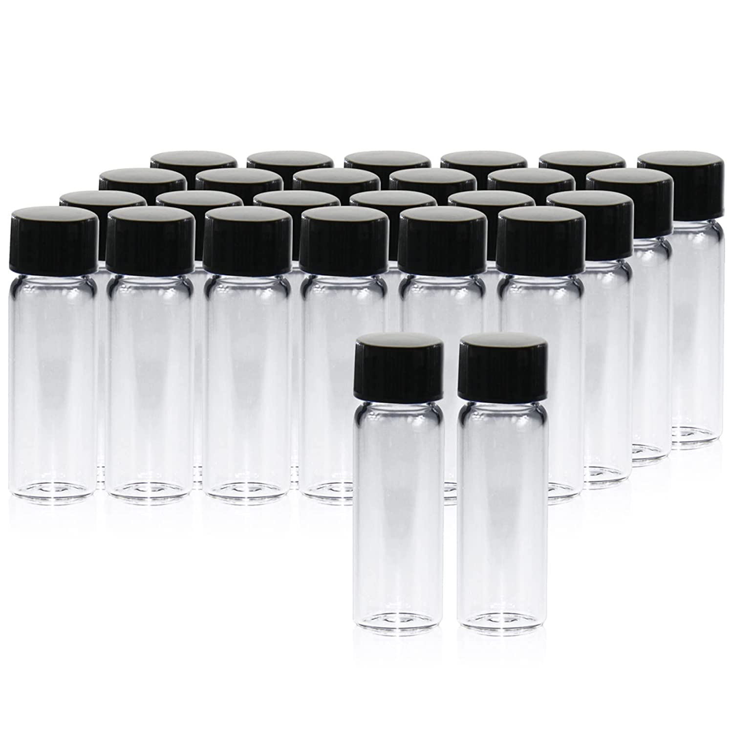 ALWSCI 20 Pcs Sample Vials 4 mL Glass Sample Bottles With Screwcap, PE ...