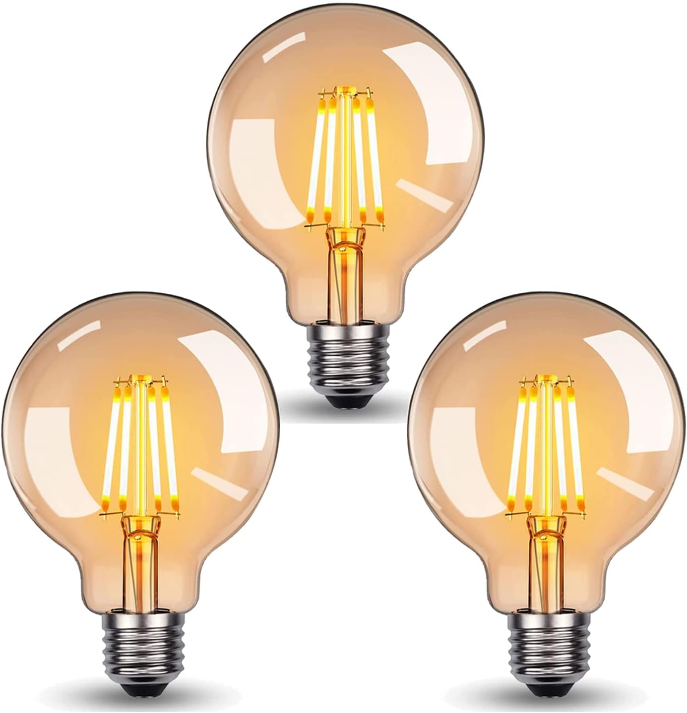 NUODIFAN Vintage Light Bulb E27 Screw LED Edison Bulb G80,Non-Dimmable ...