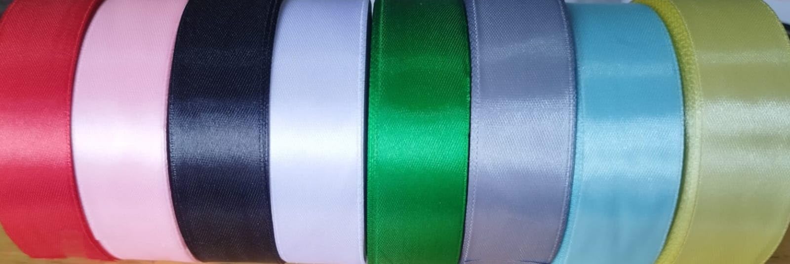 Fijikom Solid Multicolour Ribbon- 25mmX 5.5mX 8 Colours.Satin Ribbons ...