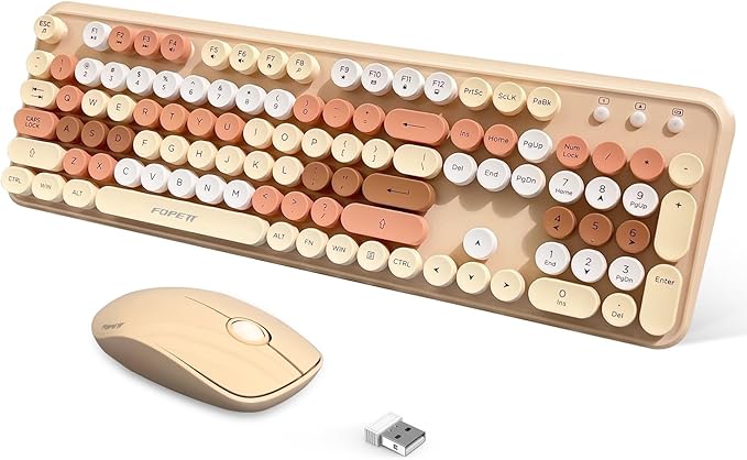 Amazon.com: FOPETT 2.4GHz Wireless Keyboard and Mouse Set with Switch ...