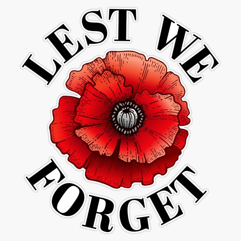 Amazon.com - Lest We Forget Window Bumper Sticker Decal 5"