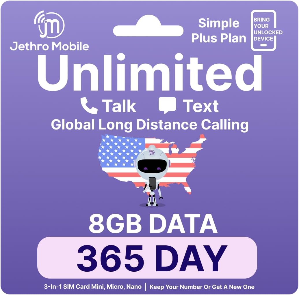 Amazon.com: Jethro Mobile Cell Phone Plan for Seniors & Kids (No ...