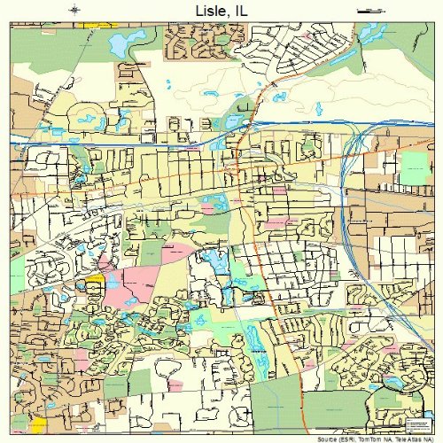 Amazon.com: Large Street & Road Map of Lisle, Illinois IL - Printed ...