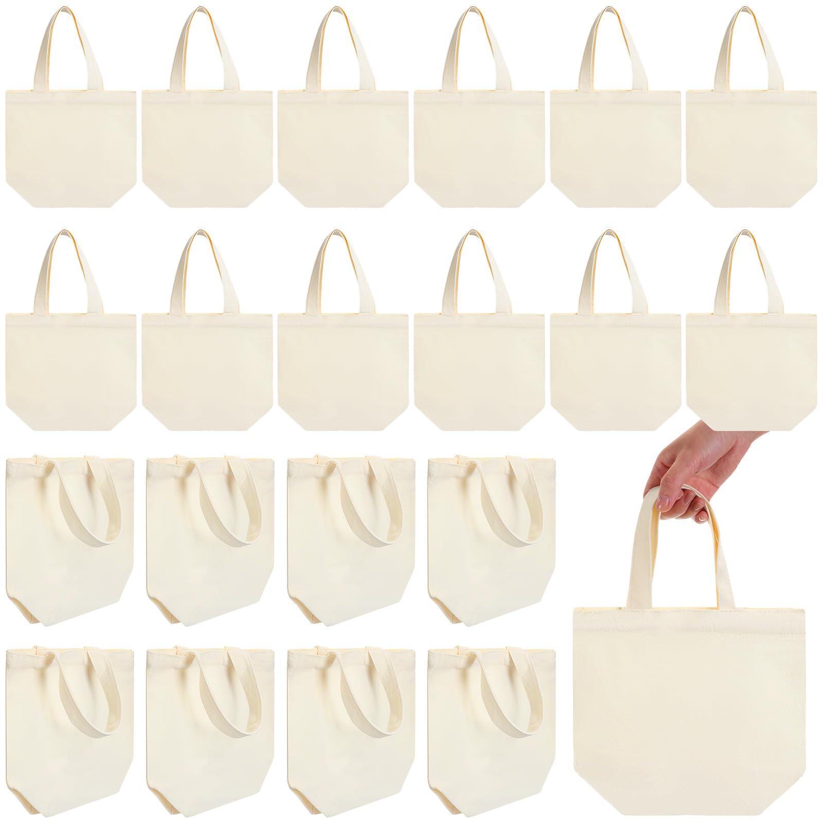 Snapklik.com : GliCraft 24 Pcs Mini Canvas Tote Bags Small Tote Bags ...