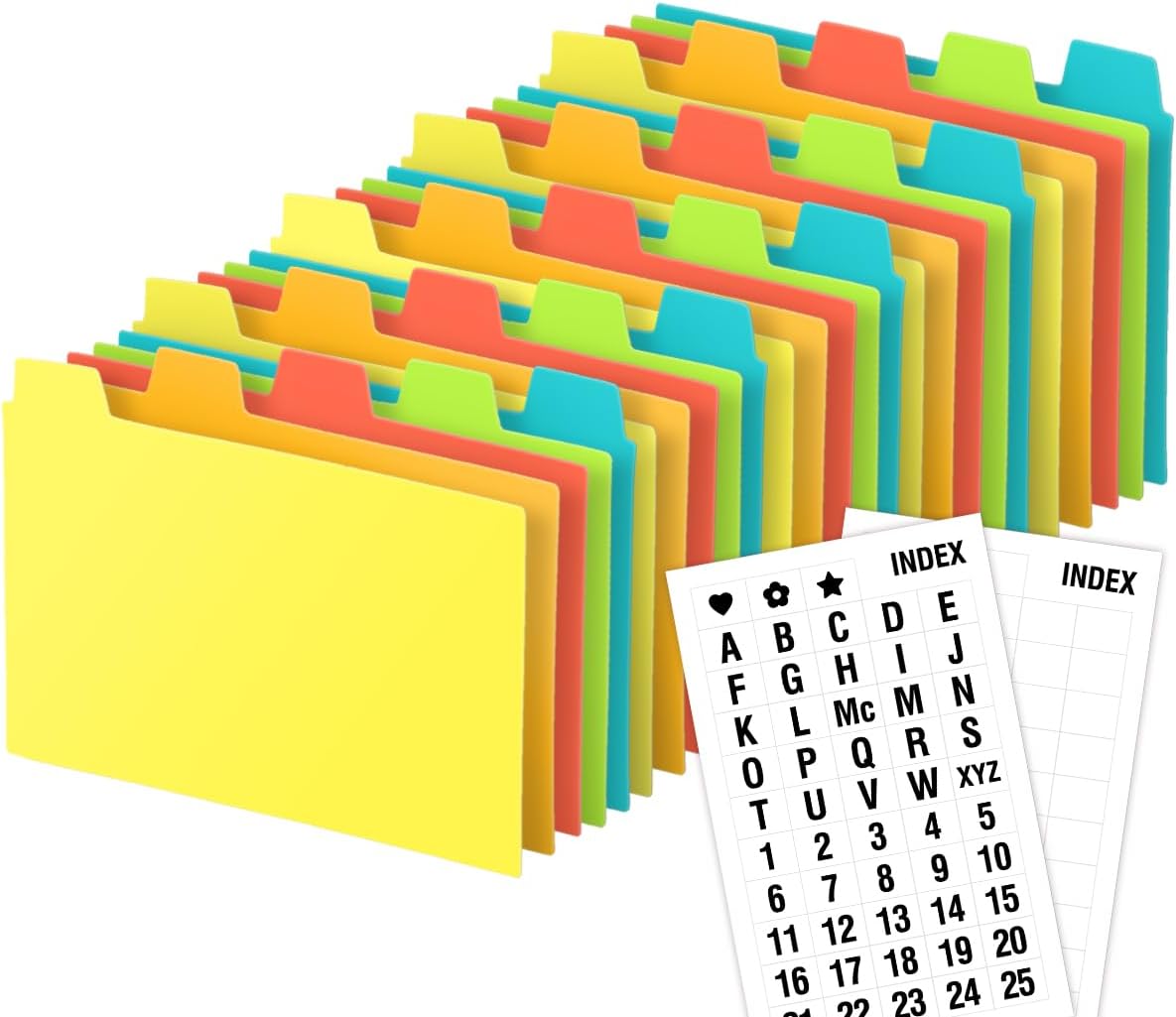 Amazon.com : Smead Index Card Guide, 5"W x 3"H, with blank 1/3-Cut Tabs ...
