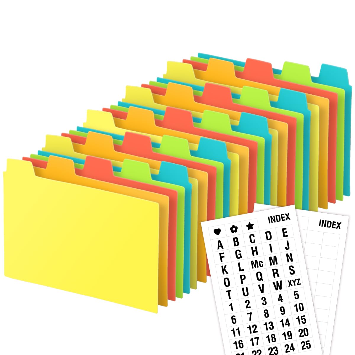 Snapklik.com : Chell Poly Index Card Dividers 3x5, Heavyweight Index ...