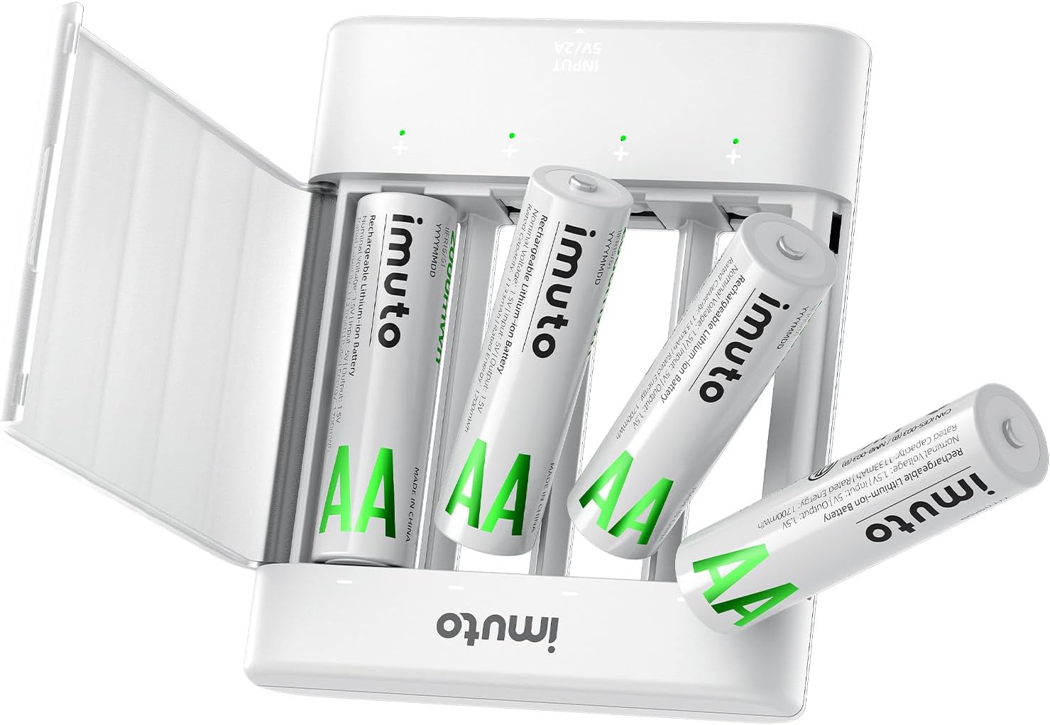 Amazon.com: imuto Rechargeable aa Batteries with Charger, 2000mWh aa ...