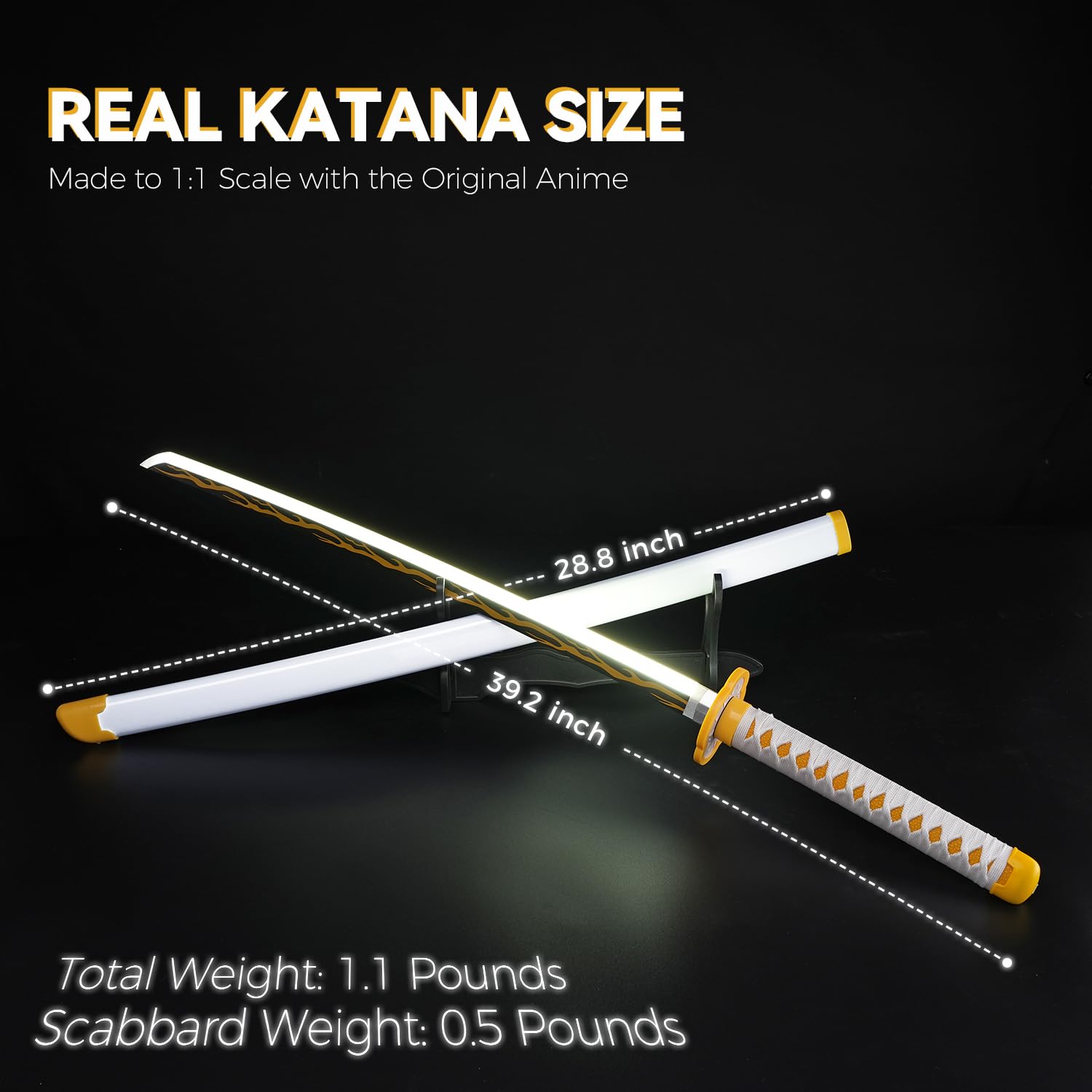 Snapklik.com : Zisu Light Up Zenitsu Sword - 40-Inch Replica