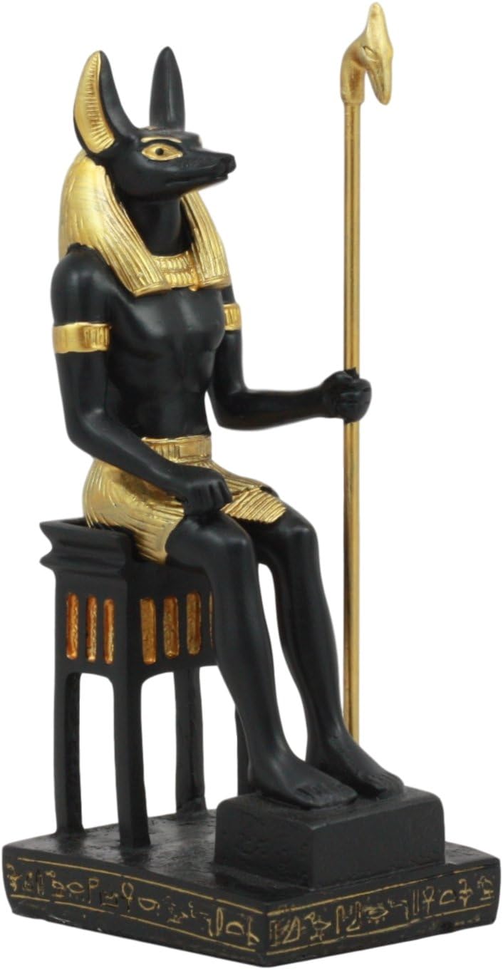 Amazon.com: Ancient Egyptian Deity Lord Anubis Jackal Sitting ON Throne ...