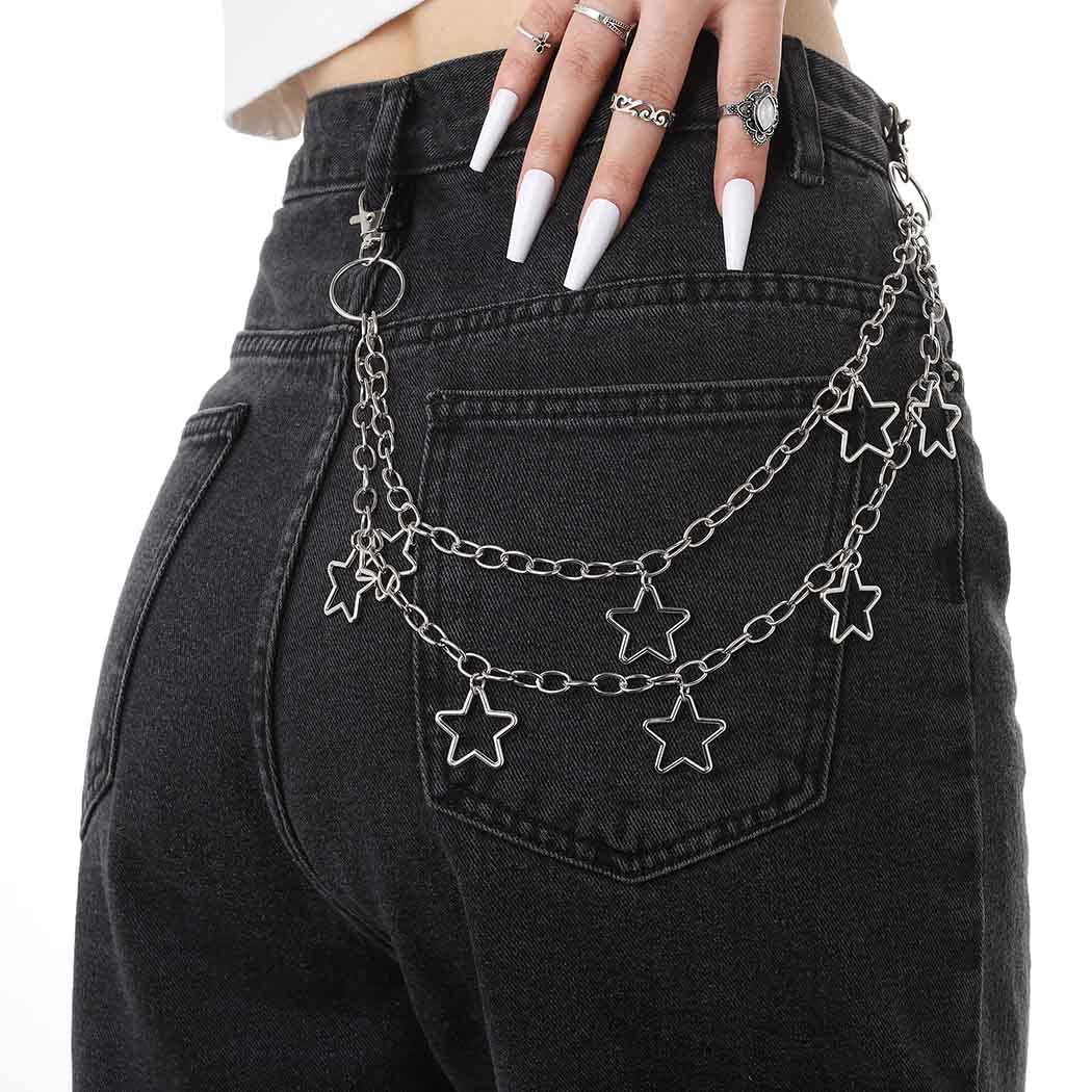 Amazon.com: Tgirls Hip Hop Pants Chain - Goth Jean Star Punk Pocket ...