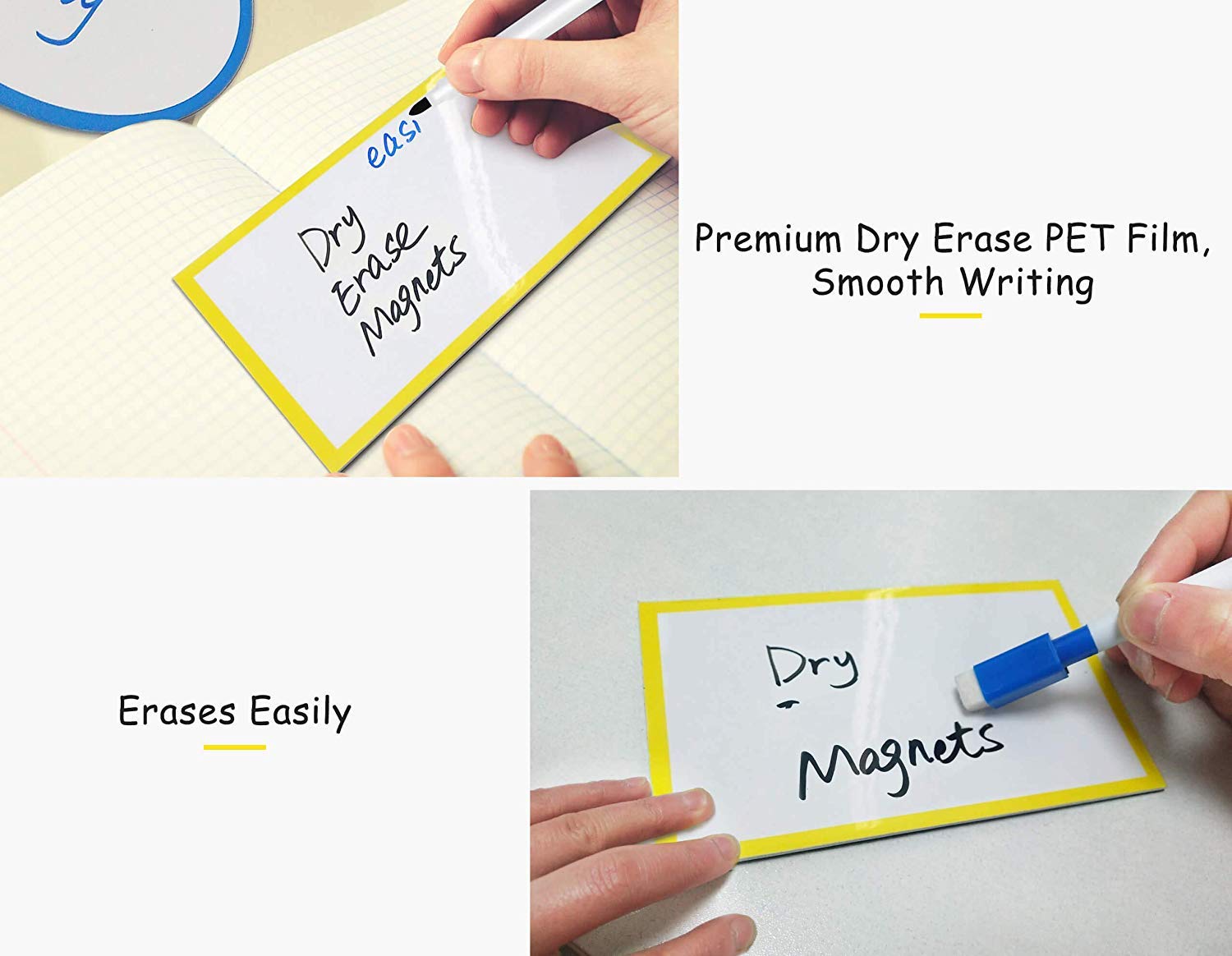 Snapklik.com : 5 Pcs Magnetic Dry Erase Labels Rectangle, 6 X 3.5 Inch ...