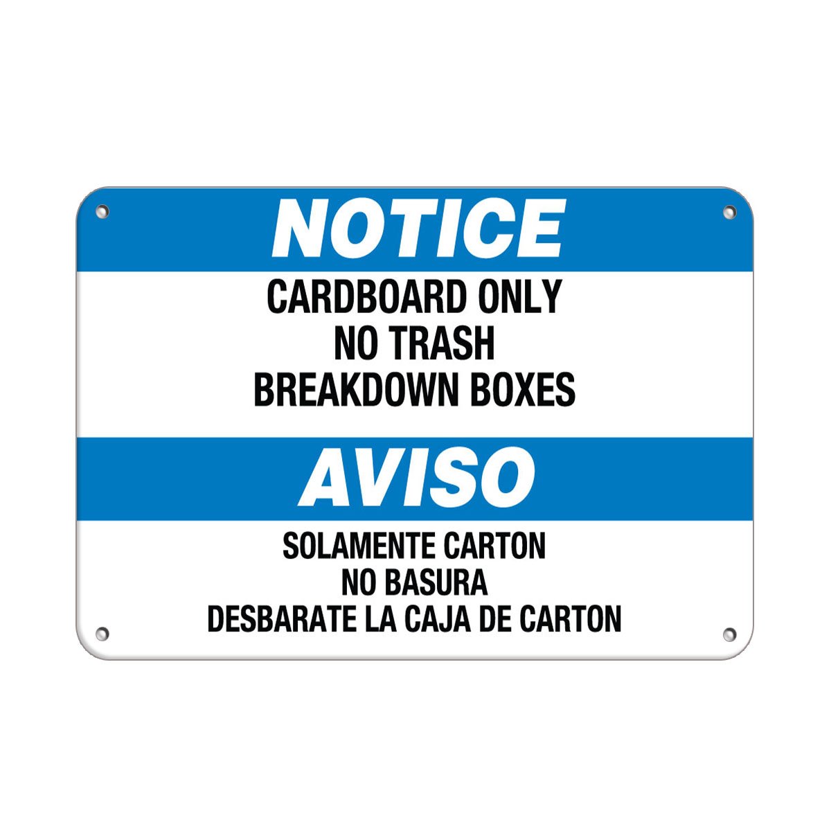 Fastasticdeals Notice Cardboard Only No Trash Breakdown Boxes Aluminum ...
