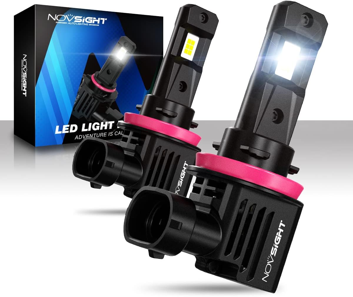 Amazon | NOVSIGHT H11 LEDヘッドライト H8/H9/H16 新車検対応 一体型 ledバルブ 車/バイク用 DC9 ...