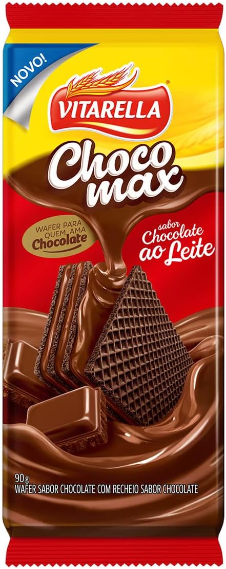 Biscoito Wafer Chocolate Recheio Chocolate ao Leite Vitarella Chocomax ...