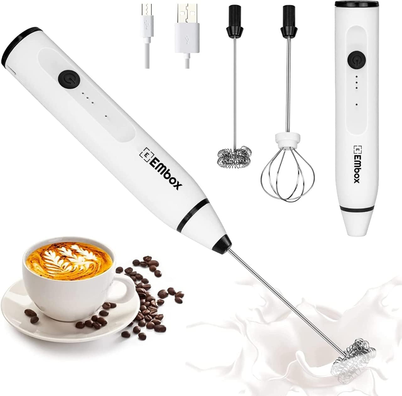 InstaCuppa Milk Frother for Coffee - Handheld Battery-Operated Electric ...