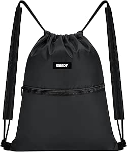 Amazon.com | WANDF Drawstring Backpack Sports Gym Bag with Shoulder ...