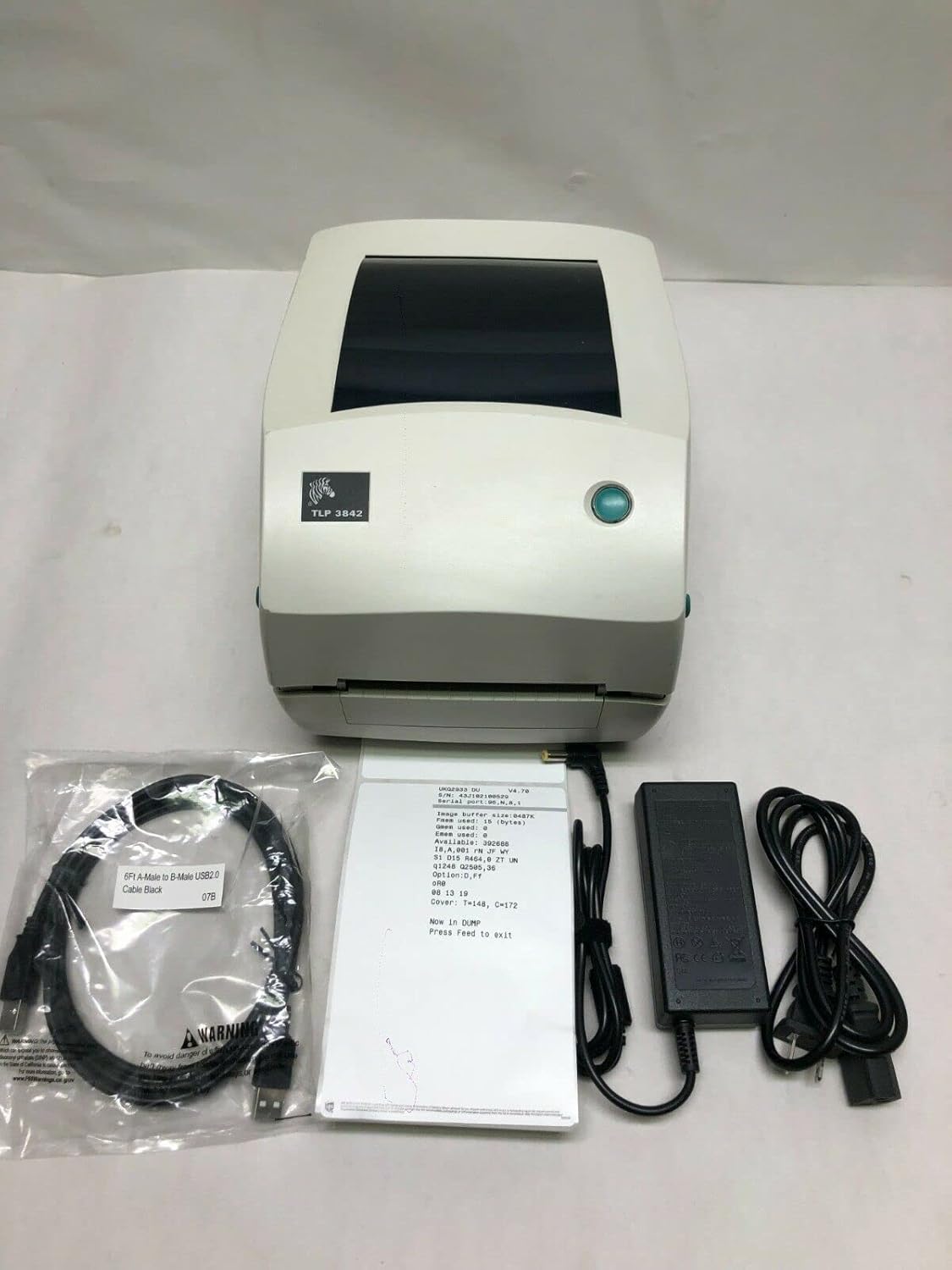 Amazon.com : Zebra TLP 3842 Printer W/New Adapter USB Power Cables ...