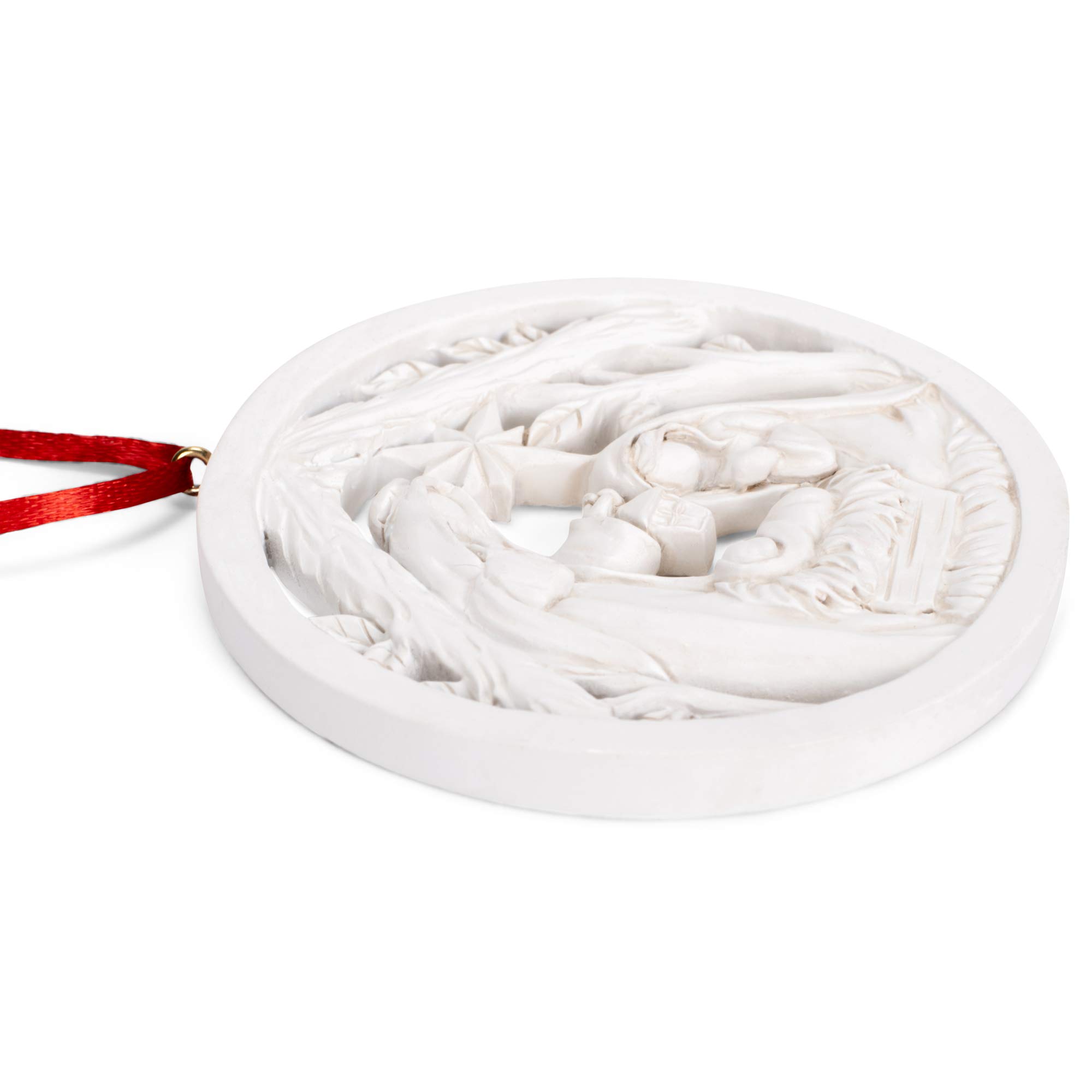 Snapklik.com : Holy Family Within Creche Antique White 3.5 X 3.5 Resin ...