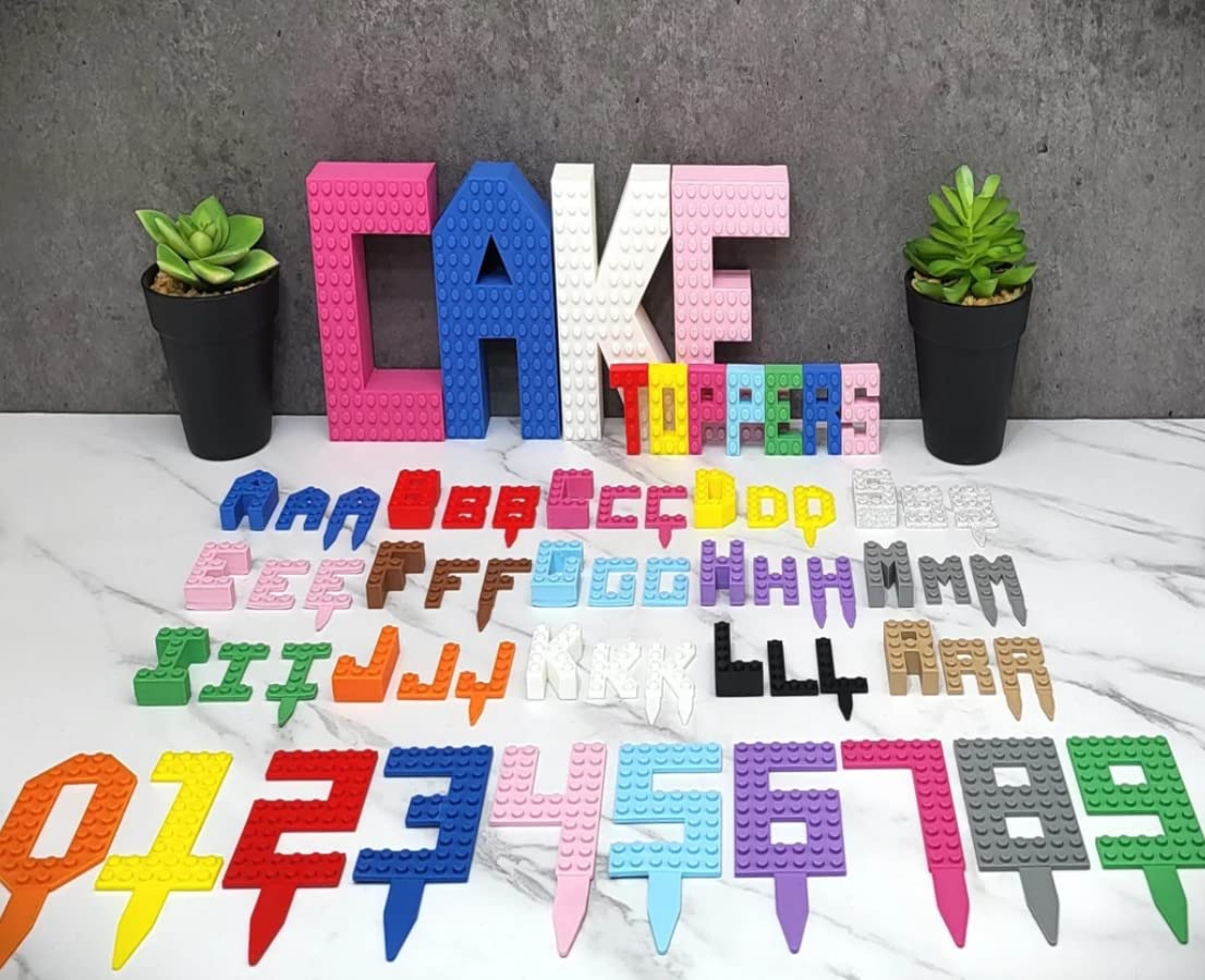 Buy Custom Building Block Cake Topper Letters, Building Bricks Style ...
