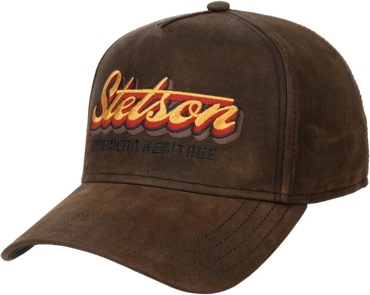 Stetson Oily Goat Suede 6-Panel Baseball Cap Robust Leather Cap with ...