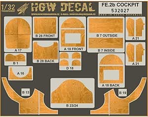 Amazon.com: HGW 532027 1/32 FE 2b Cockpit Decals for Wingnut Wings ...