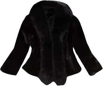 Fur Coats for Women Plus Size Fluffy Open Front Long Sleeve Coat 2025 ...
