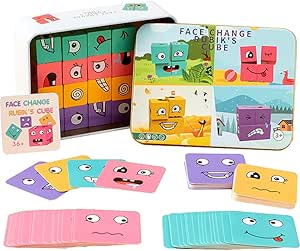 Wooden Expressions Block Puzzles, Wooden Matching Block Puzzles, Puzzle ...