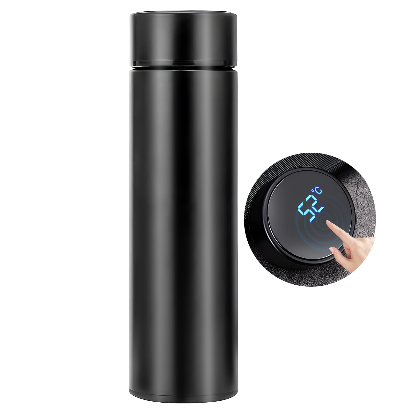 Coffee Cups Travel Mugs, 500ml LED Touch Screen Temperature Display ...