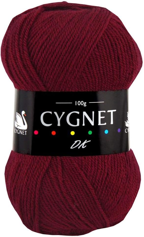 Amazon.com: Cygnet C100/999 | Burgundy 100% Acrylic Double Knitting ...