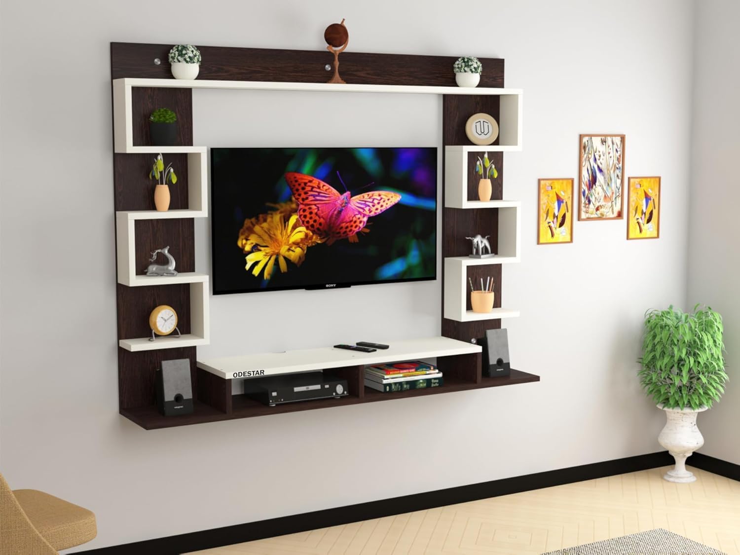 Ankit Crafts Engineered Wood Wall Mount TV Unit TV Stand TV Cabinet TV ...